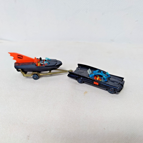 VTG HUSKY Batmobile & Bat Boat Combo COMPLETE w/ Original Trailer and ...