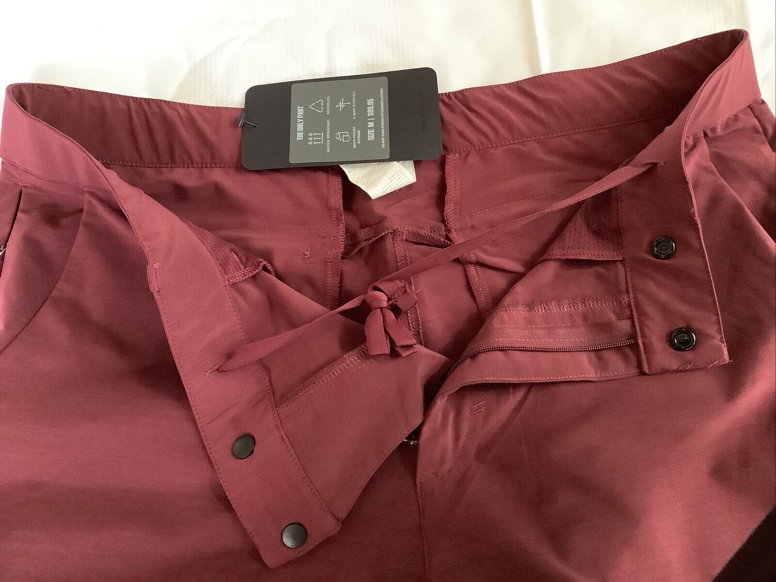 Fabletics Men's Pants The Only Pant Med Stretchy Water-Resistant Merlot ...