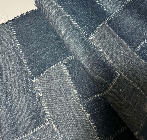 Blue Denim Patchwork Print - Richloom Cotton Canvas Fabric | eBay