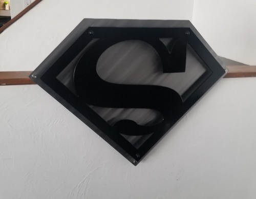 Metal Superman sculpture logo sign 36" Metal Wall Art Hanging sculpture ...