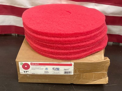 QTY 5 Red Buff 17" Floor Maintenance Pads RED LD CLEAN/ BUFF Pro Link ...