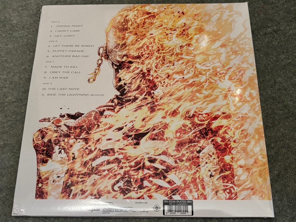 MEGADETH - MEGADETH OPAQUE OCEAN SPLATTER 2 X LP VINYL & LIMITED SIGNED ...