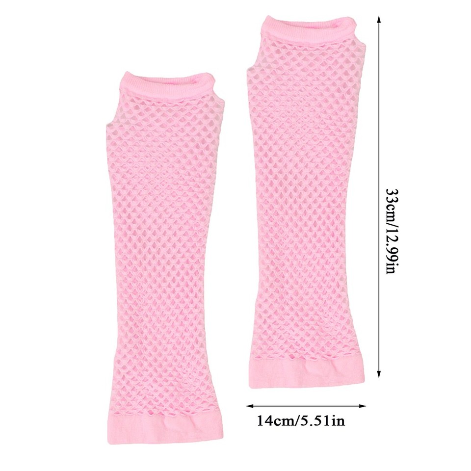 Arm Warmer Fingerless Fishnet Gloves Colorful Net Mesh Long Gloves ...