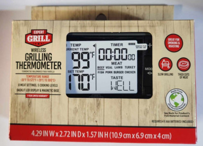 Expert Grill Wireless Grilling Thermometer Temp Range -20*F To 572*F | eBay
