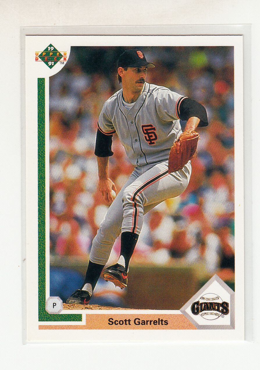 SCOTT GARRELTS 1991 Upper Deck #443 Error Variation w/ 1990 Comic Ball ...