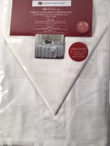 Huntington Home Fiesta Tablecloth 70 in Round & 6 Napkins Water ...