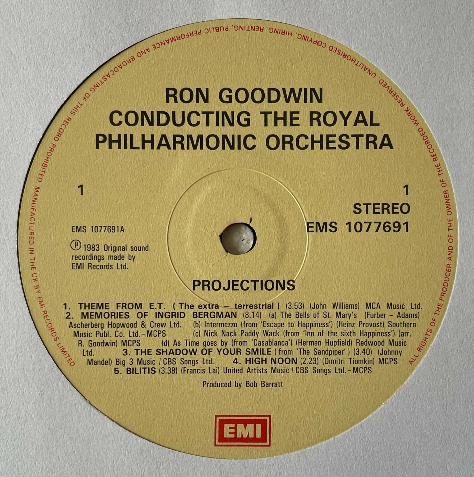 RON GOODWIN / ROYAL PHILHARMONIC ORCHESTRA~PROJECTIONS~1983 UK 10-TRACK ...