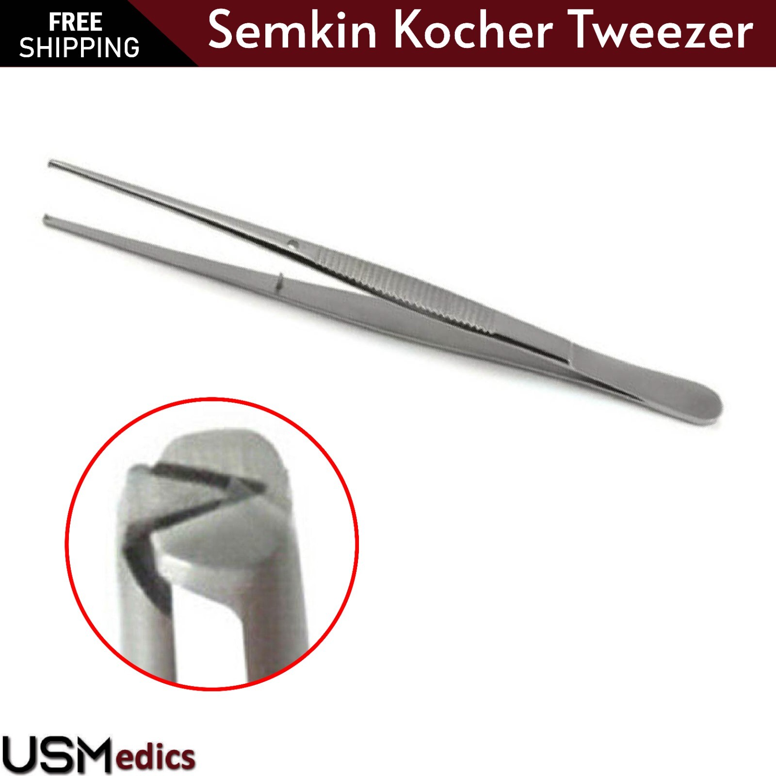 Surgical Dental Semkin Kocher Tweezer Thumb Forceps 1x2 Tooth Pliers ...