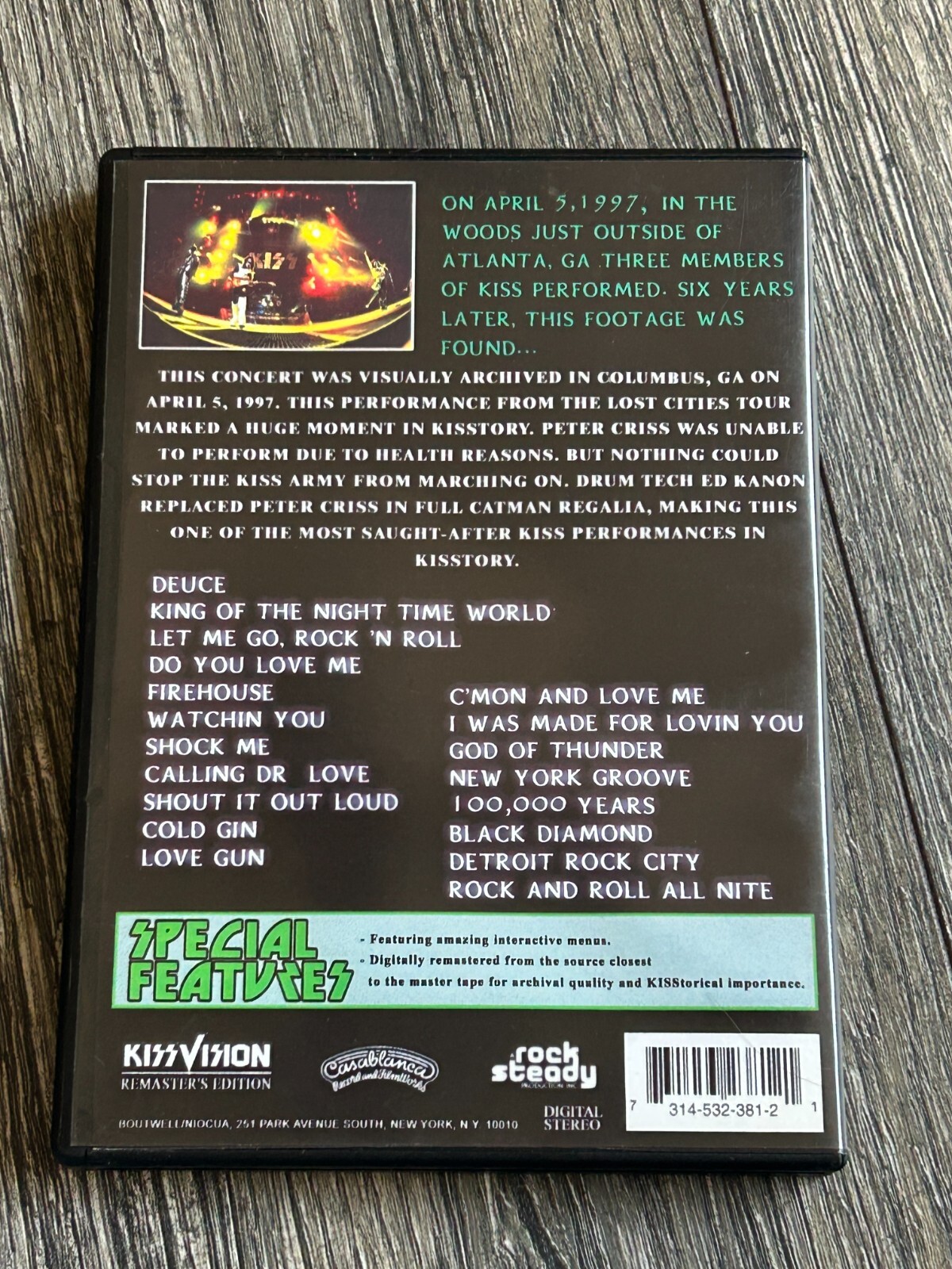 Kiss DVD PETER CRISS Reunion Tour Kissvision Ed Kanon Drums April 1997 ...