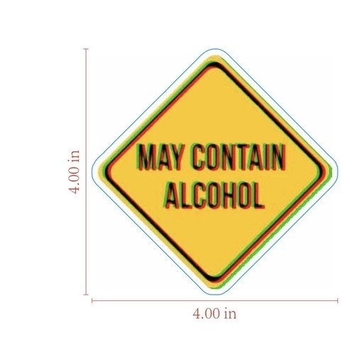 Trippy ⚠️ May Contain Alcohol ⚠️ Vinyl Decal Sticker | eBay