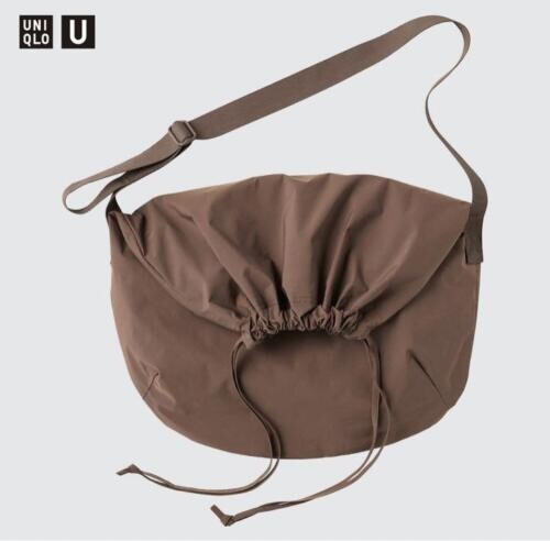 UNIQLO U Japan Drawstring Shoulder Bag Unisex 3Color Black White Brown ...