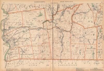 1904 ANTIQUE WALKER ATLAS OF MASSACHUSETTS-MAP-SPRINGFIELD, CHICOPEE ...