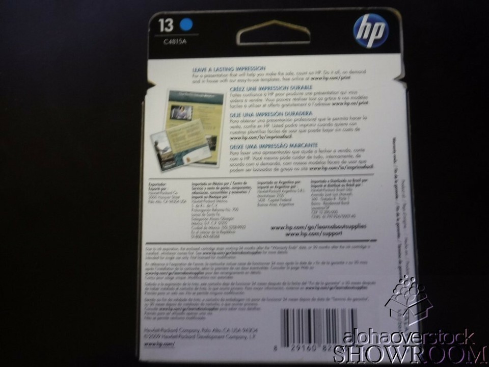 New Sealed Box Genuine OEM HP 13 C4815A Cyan InkJet Pro K850 1000 2800 ...