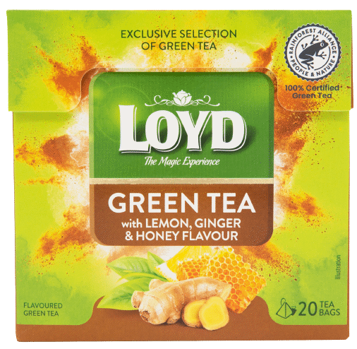 4 LOYD Lemon & Lemongrass Flavored Green Tea Boxes (80 servings total ...