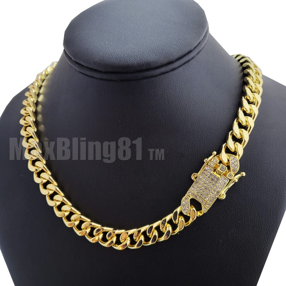 GOLD SIMULATED DIAMOND ARABIC ICY WATCH & ICED BOX LOCK BLING CUBAN ...