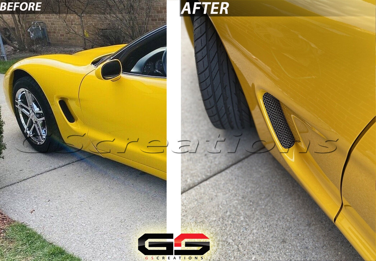 Front Side Fender Vent Cove Mesh Screens For 1997-2004 C5 Corvette LS1 ...