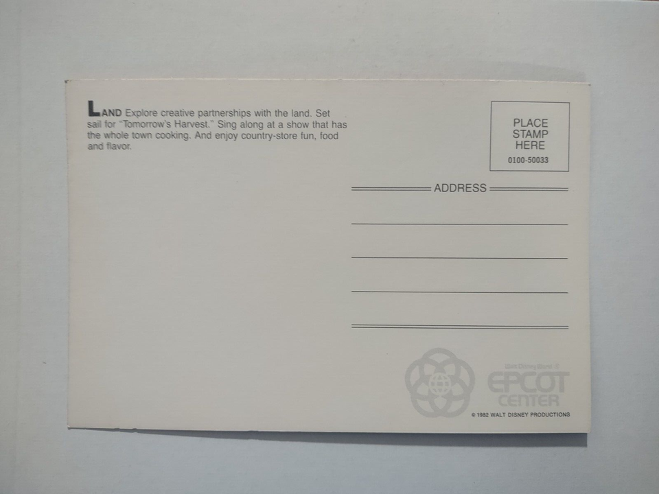 Disney World Epcot Tomorrow's Harvest Continental Size Postcard Photo ...