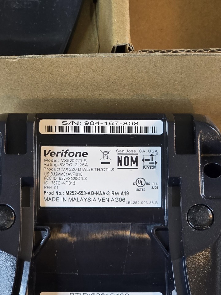 Verifone VX520 CTLS Credit Card Terminal 128MB 64MB Dial Ethernet PCI 3 ...
