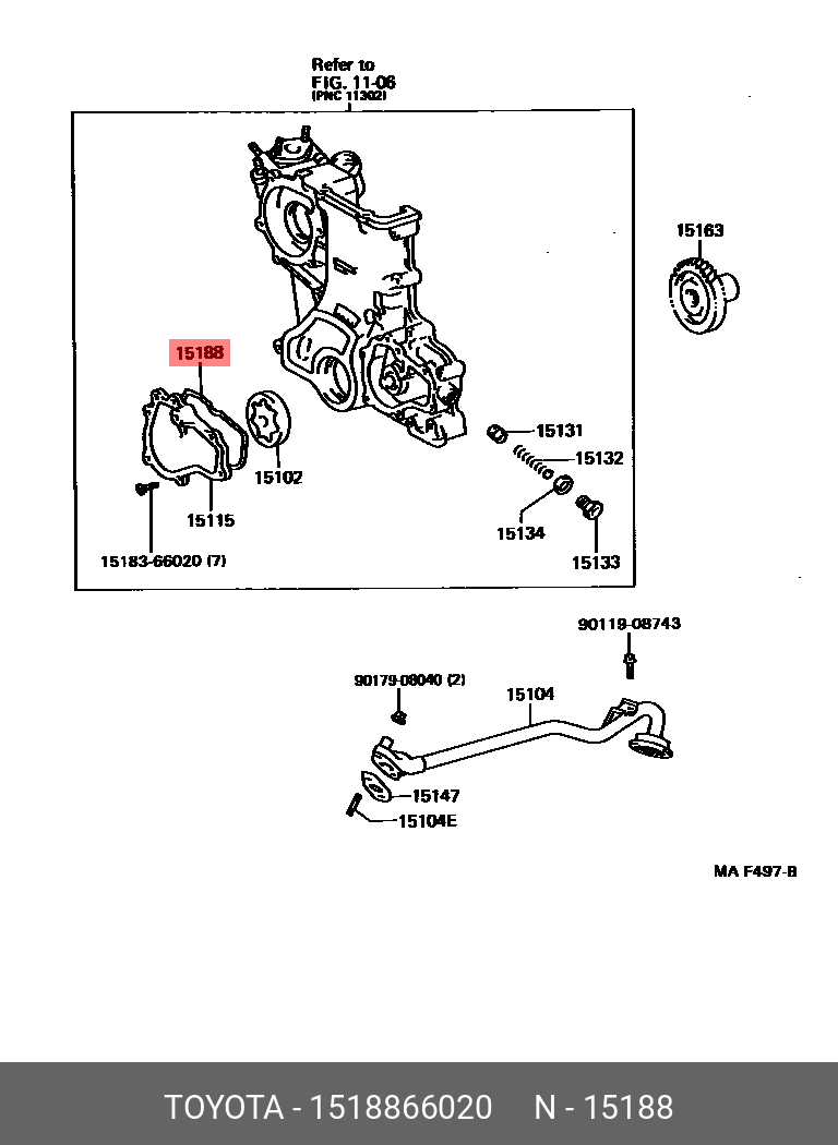 Genuine OE oil pump gasket, 1518866020 for TOYOTA 15188-66020 | eBay