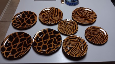 Vintage Dario Farrucci Zebra Striped Dinner Plates and small plates | eBay