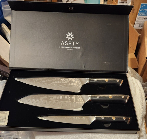 ASETY IL60658-3P, Damascus Knife Set 3 Piece Chef Knife Set, Full Tang ...