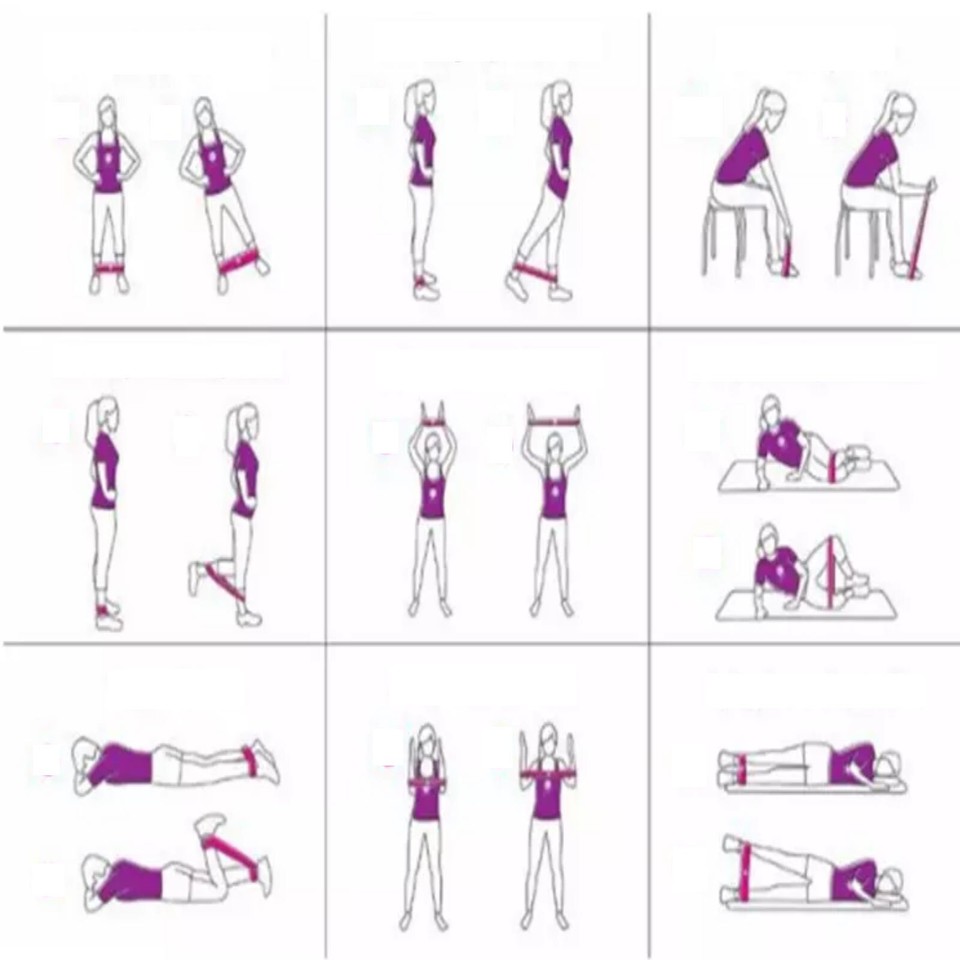 5er Set Fitnessbänder Sport Widerstandsband Gummiband Gymnastikband ...