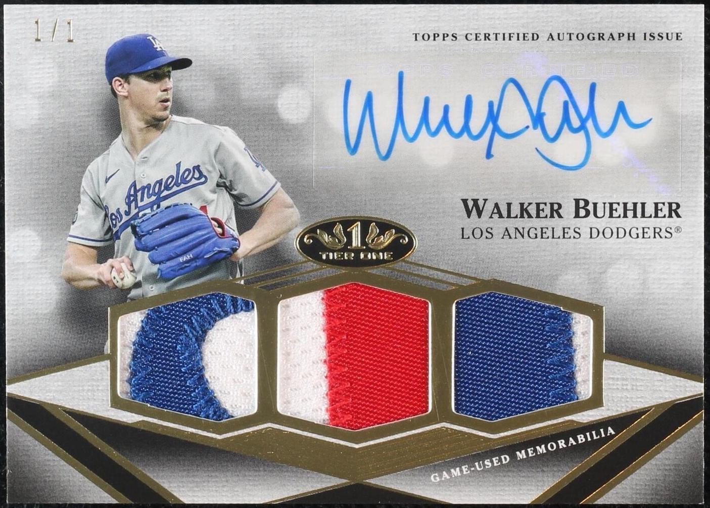 2022 Topps Tier One - Tier One Autograph Relics Walker Buehler #T1AR-WB ...