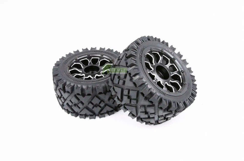 Front Rear Tires Metal Wheels Rims 1/5 Scale Baja HPI KM Rovan 5B Ss ...