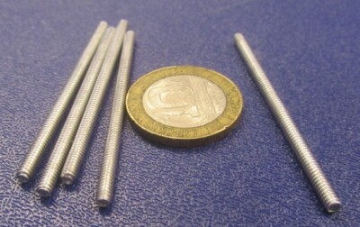 Aluminum 6061 T6 Threaded Stud, RH, 4-40 x 2.00" Long, Pkg of 50 Units ...