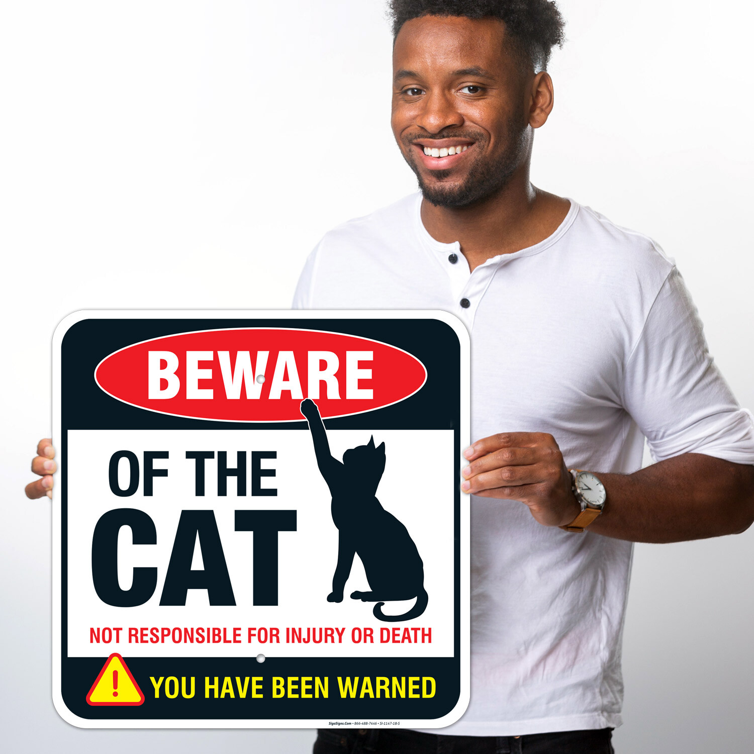 Beware of Cat Sign, Funny Attack Cat Sign, | eBay
