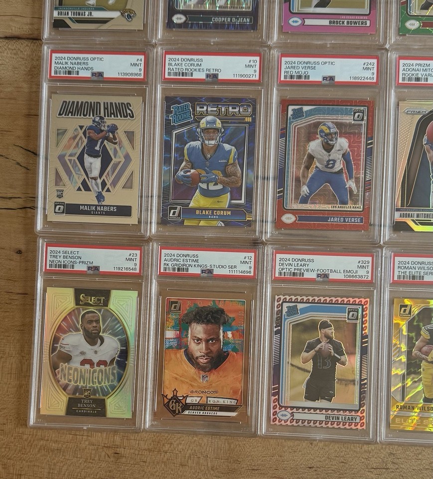 Lot of 24 PSA 9 graded 2024 Panini Rookie Cards (Daniels, Maye, Penix ...