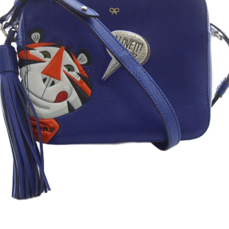 Anya Hindmarch Frosties Cross Body Bag Shoulder bag Logo Leather Blue ...