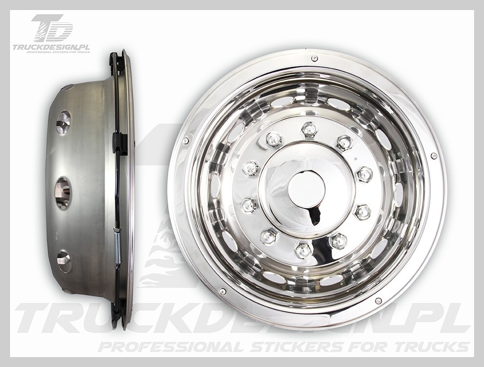 22.5" Polished Stainless Rear Wheel Trims For Truck Bus Coach Trim ...