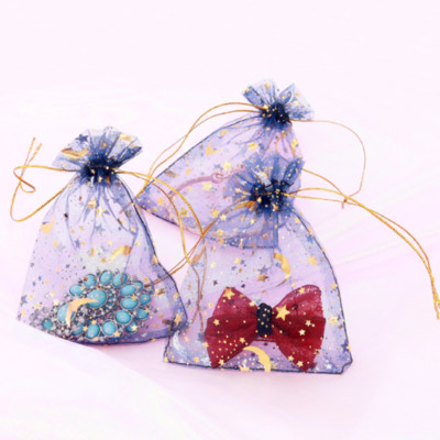 600x Moon Stars Drawstring Organza Jewelry Bag Pouches Christmas Party ...