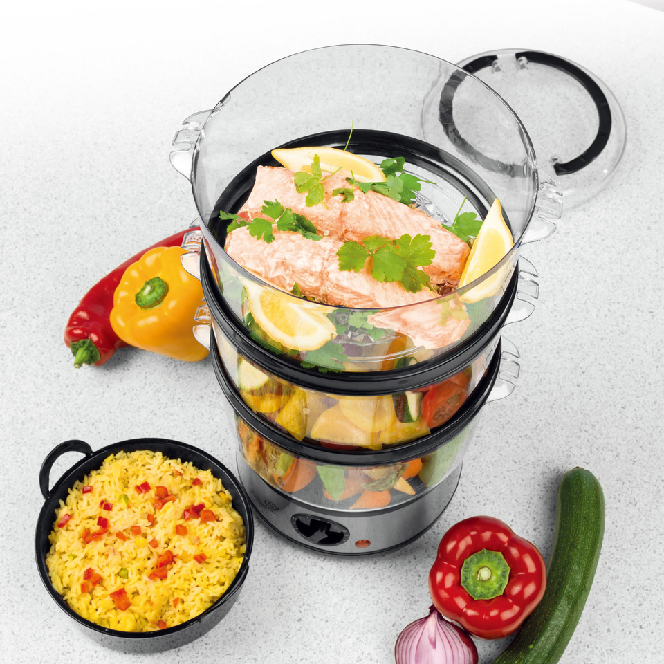 Superlex 7.5L Food Vegetable Meat Steamer 3-Tier Electric Cooker With ...