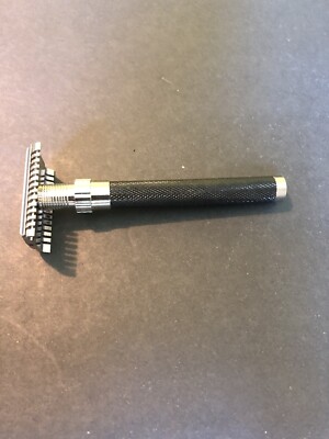 Open Comb Double Edge Safety Razor Better Grip Black Handle | eBay
