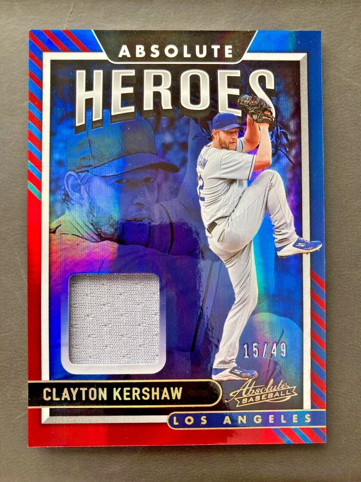 2022 Panini Absolute - Absolute Heroes Memorabilia Spectrum Red #AHM-CK Clayton Kershaw /49 (MEM ...