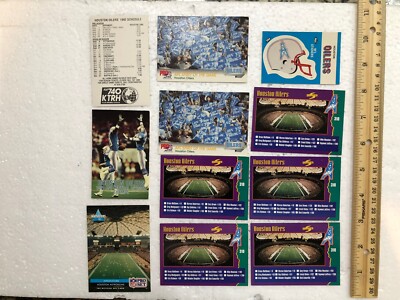 Lot of 11 - 1990’s Houston Oilers Team Cards/sticker/schedules | eBay