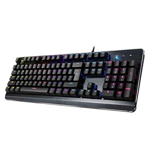 Inland ProHT Rainbow LED Backlit USB Wired Keyboard with Blue ...