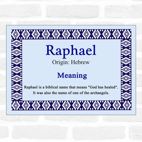 Raphael Name Meaning Blue Certificate | eBay