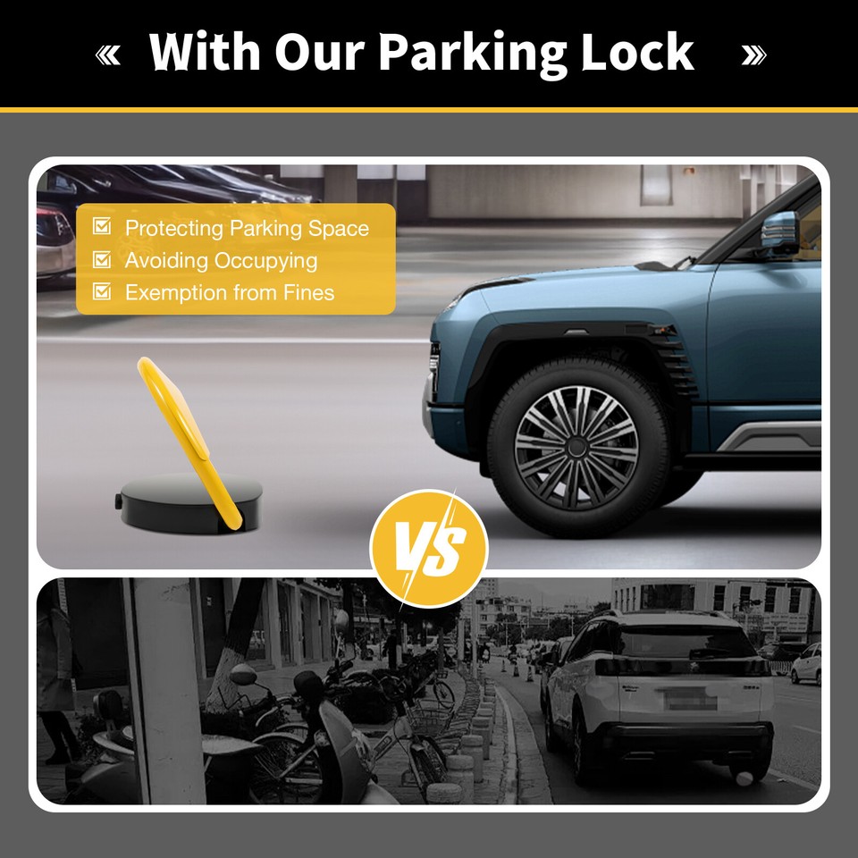 Car Parking Spot Lock Remote Control Foldable Barrier Auto Sensor Anti ...