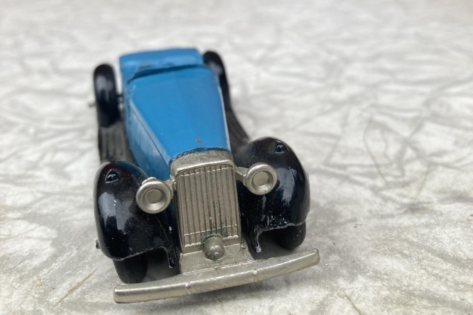 DINKY TOYS MECCANO 36e SALMSON 2 SEATER SPORTS CAR REPAINTED NO SCREENS ...