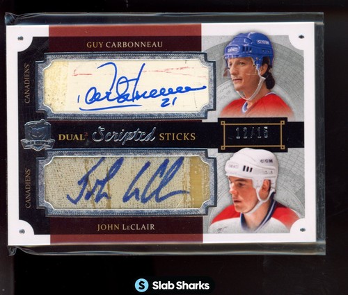 2013 UD THE CUP GUY CARBONNEAU JOHN LECLAIR DUAL SCRIPTED STICKS AUTO ...
