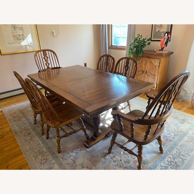 Large Ethan Allen Royal Royal Charter Oak Dining Table in Excellent ...