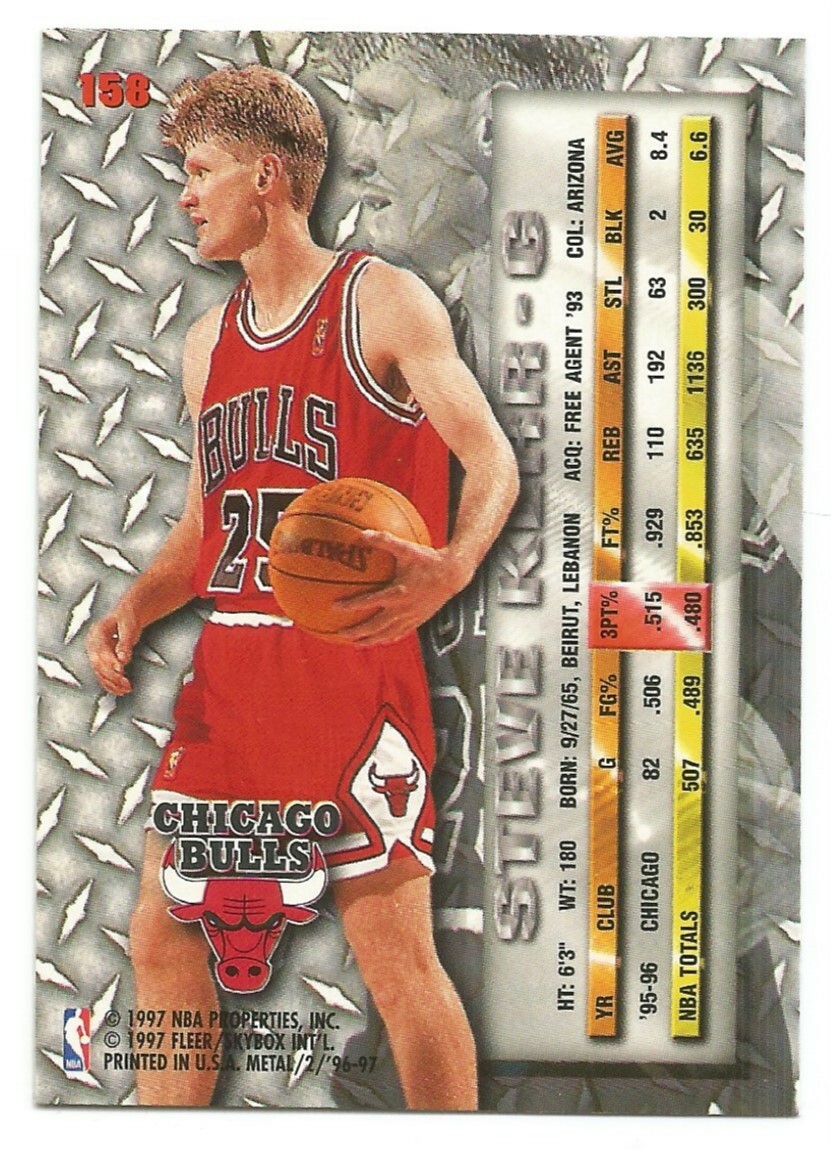 1996-1997 Fleer Metal Steve Kerr Card | eBay