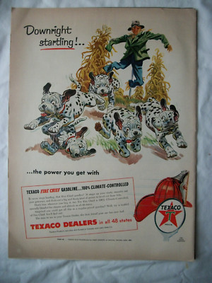 VTG 1955 Orig Magazine Ad Texaco Gas Dalmatians Downright Startling ...
