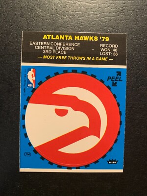 1979-80 Fleer NBA Team Sticker Atlanta Hawks STICKER BLUE VARIATION | eBay
