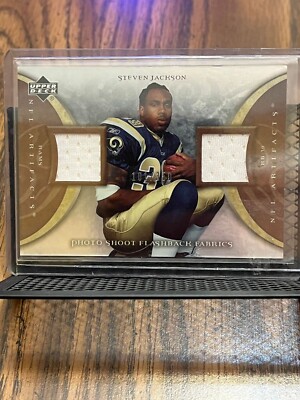 STEVEN JACKSON 2007 UD NFL ARTIFACTS "FLASHBACK FABRICS" DUAL JERSEY ...