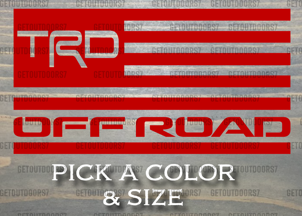 TRD Flag Decal Sticker 4Runner Toyota Pro FJ Cruiser Tacoma Tundra SR5 ...