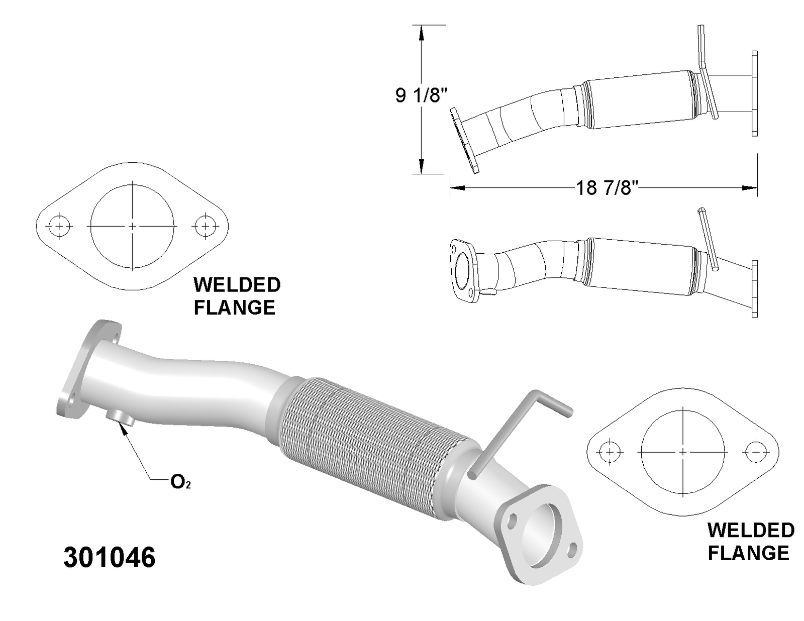 Front Exhaust and Tail Pipes for 2016-2018 Hyundai Tucson Premium 2.0L ...